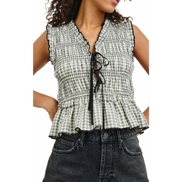 Rails | Tops | New Rails Martine Ruffle Trim Crop Top In Ivory Jet ...